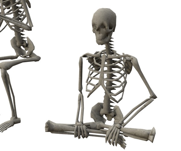 ArtStation - Skeleton Sitting Poses - Low-poly 3D model | Resources