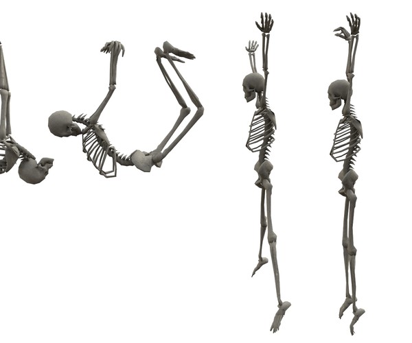 ArtStation - Skeleton Hanging Poses - Low-poly 3D model | Resources