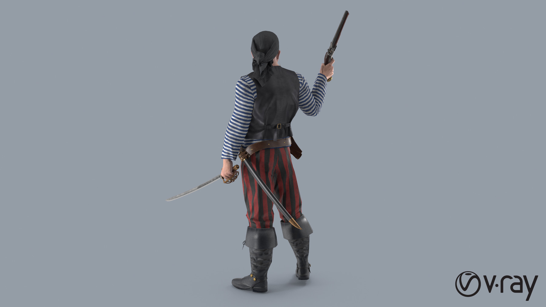 ArtStation - Pirate Rigged Low-poly 3D Model | Game Assets