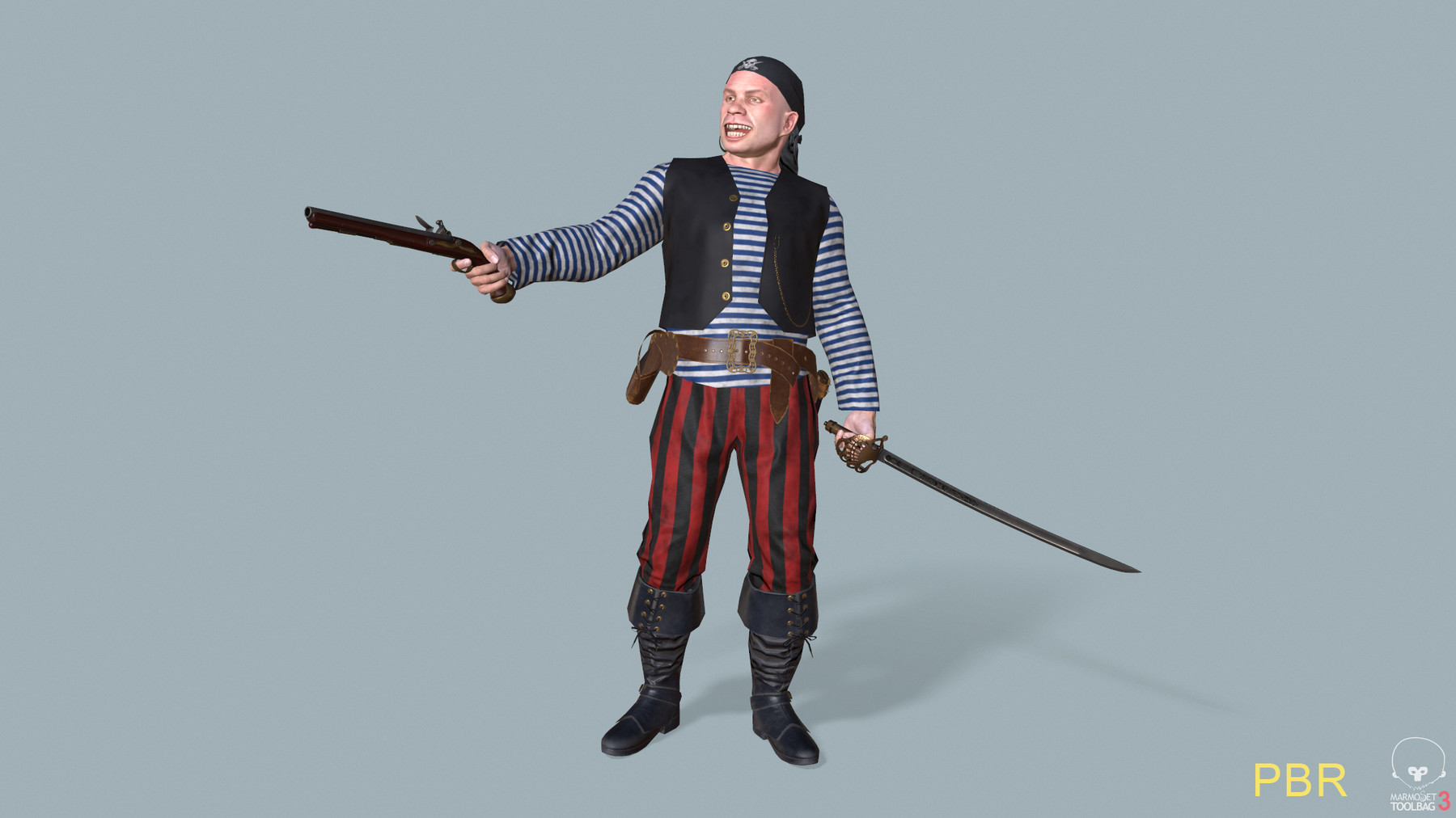 ArtStation - Pirate Rigged Low-poly 3D Model | Game Assets