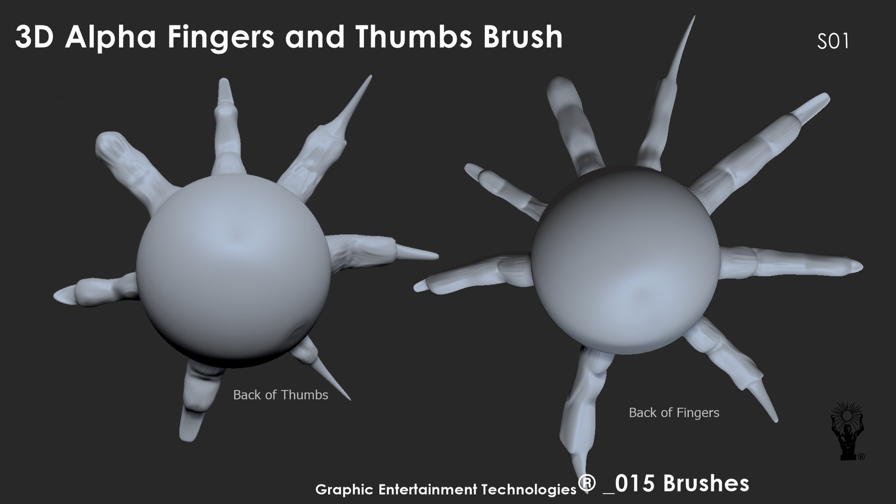 ArtStation - 3D Alpha Fingers and Thumbs Brush for ZBrush | Brushes