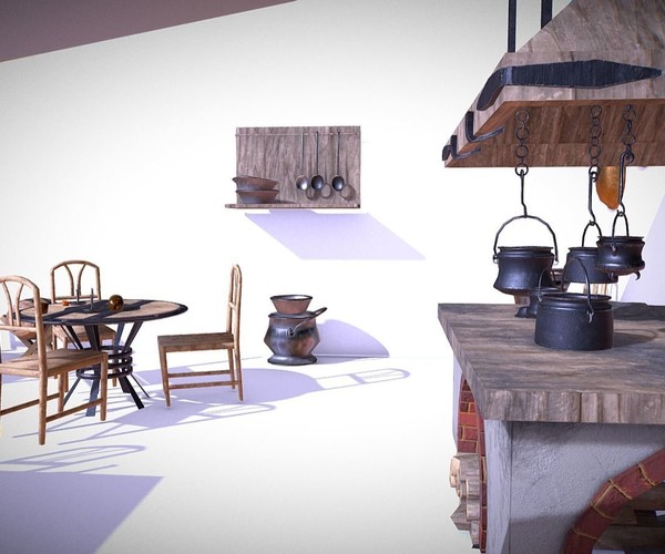 ArtStation - Medieval Kitchen Low Poly AR VR Asset Pack | Game Assets