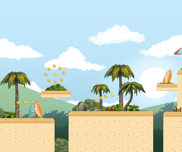 ArtStation - Beach 2D Environment | Game Assets