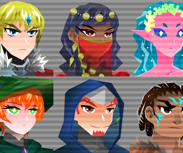 ArtStation - Game resource-Character Facesets | Game Assets