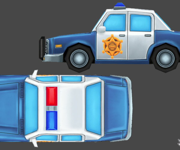 ArtStation - Cartoon Police Car | Game Assets