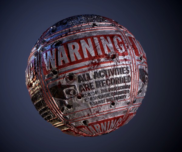 ArtStation - Camera Warning Hazard Sign Seamless PBR Texture | Game Assets