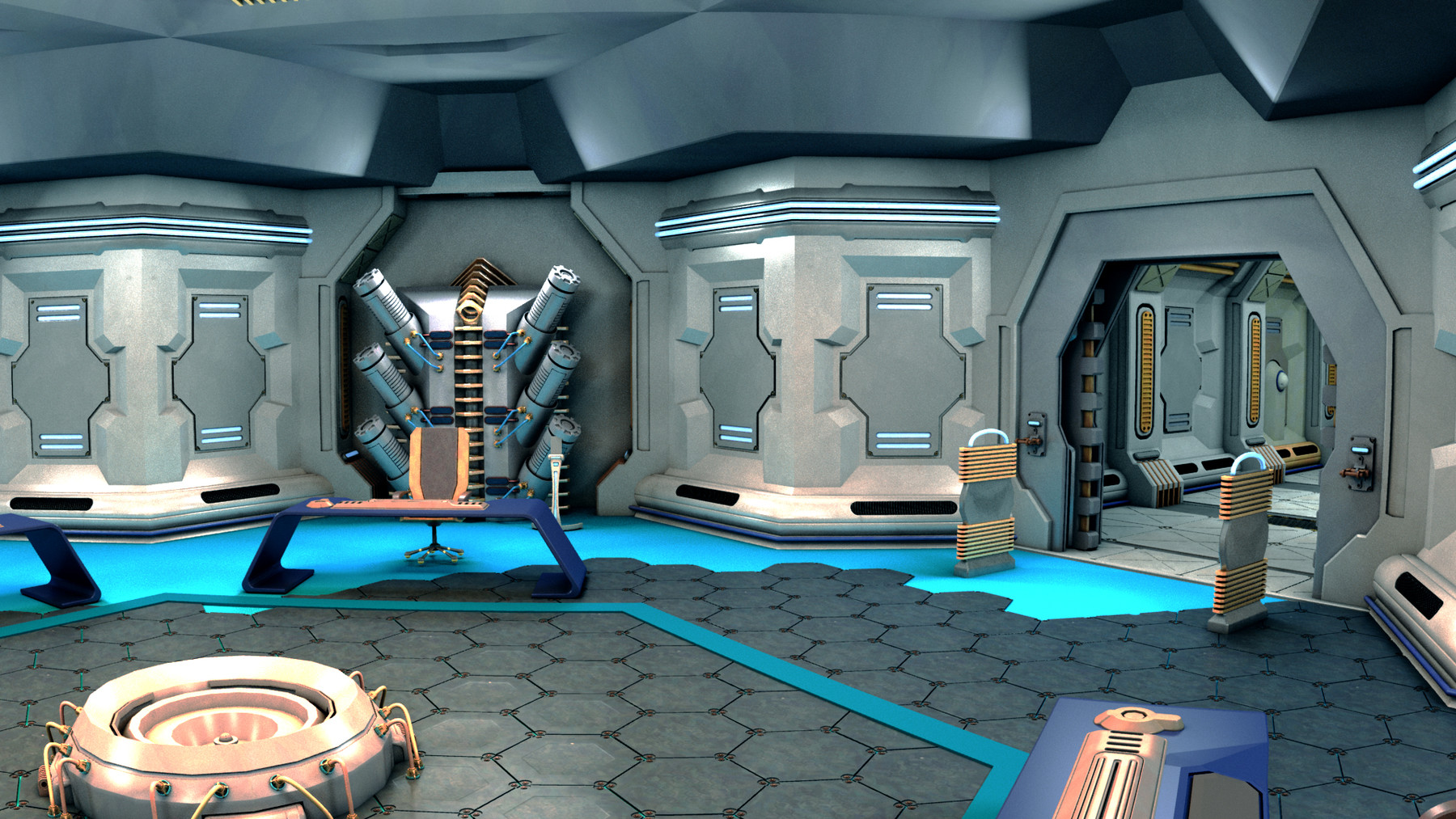 ArtStation - Sci-Fi Corridor and Meeting Room | Resources