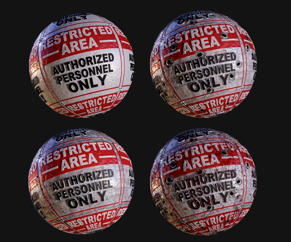 ArtStation - Restricted Area Sign Seamless PBR Texture Pack 01 | Game ...