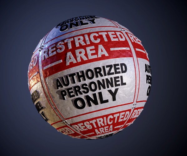 ArtStation - Restricted Area Sign Seamless PBR Texture Pack 01 | Game Assets