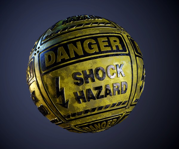 ArtStation - Danger Hazard Sign Seamless PBR Texture Pack 01 | Game Assets