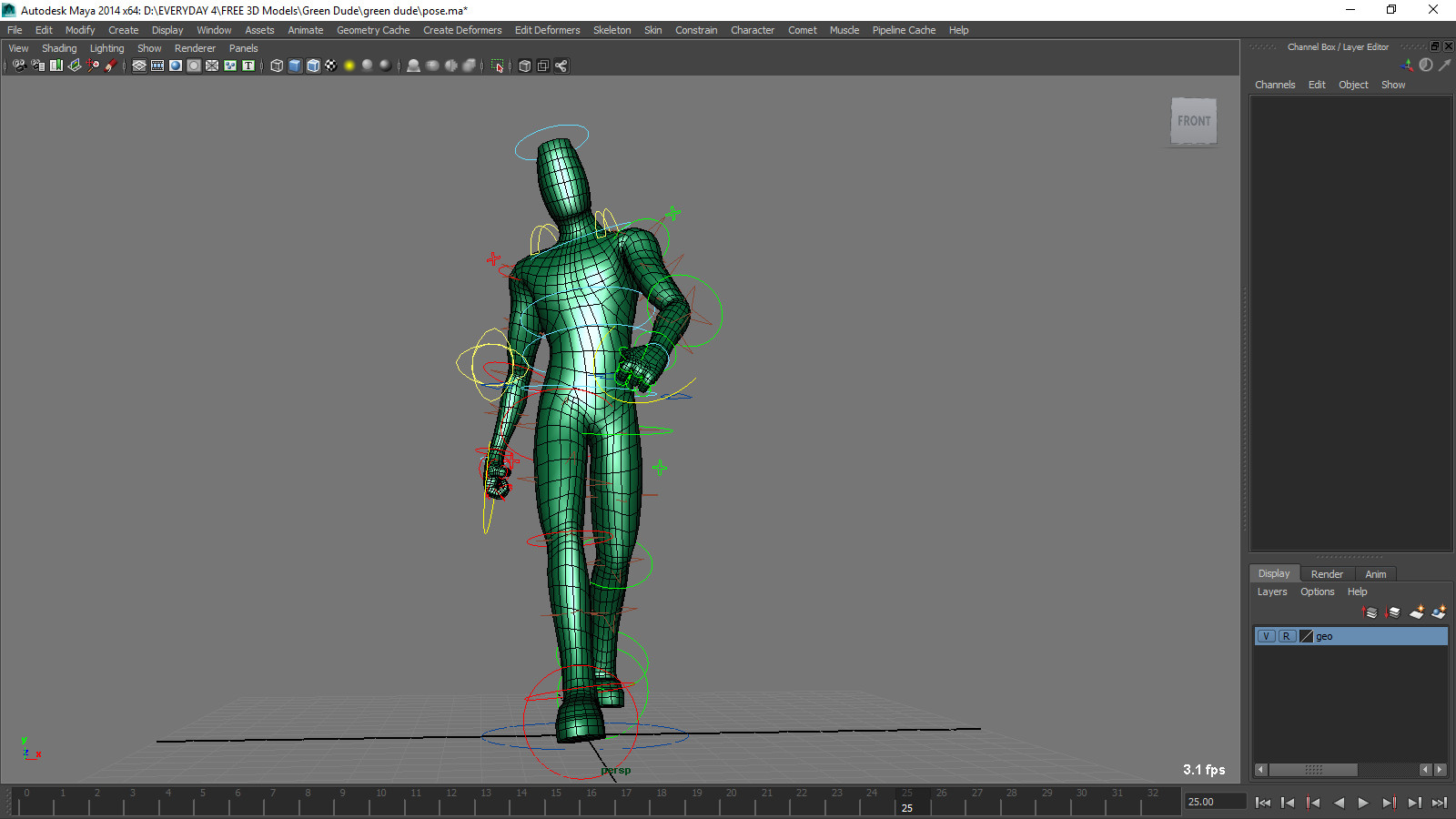 ArtStation - Green Dude - Maya rig | Resources