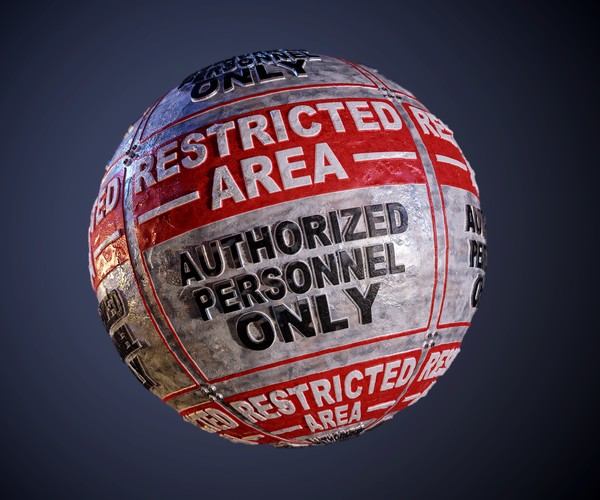 ArtStation - Restricted Warning Hazard Sign Seamless PBR Texture | Game Assets