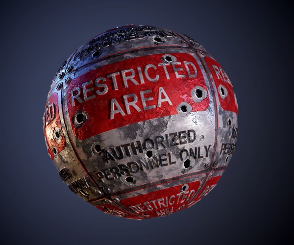 ArtStation - Restricted Area Sign Bullet Holes Seamless PBR Texture | Game Assets