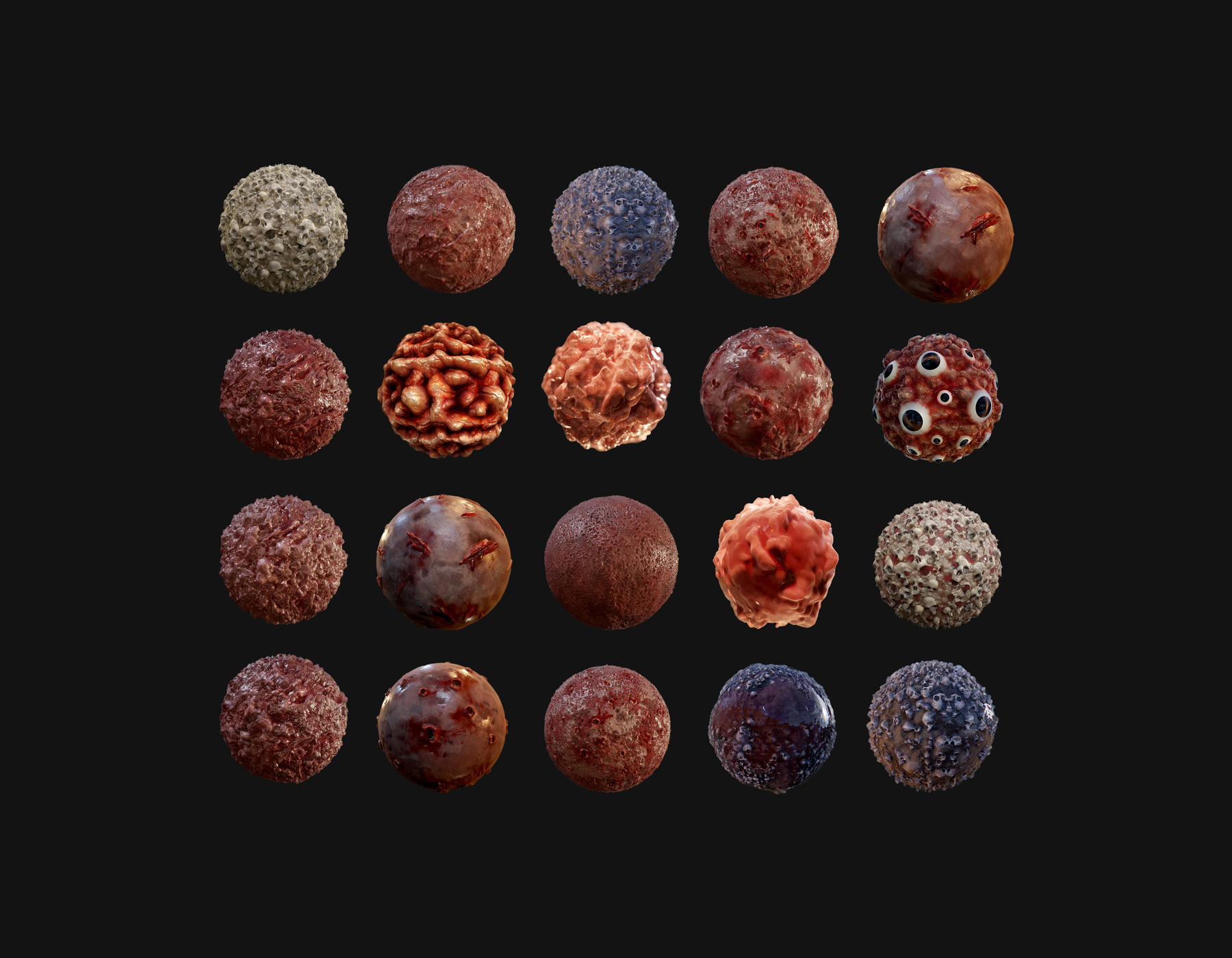 3D Game Asset Store - 20 Bloody Gore Horror Seamless PBR Textures