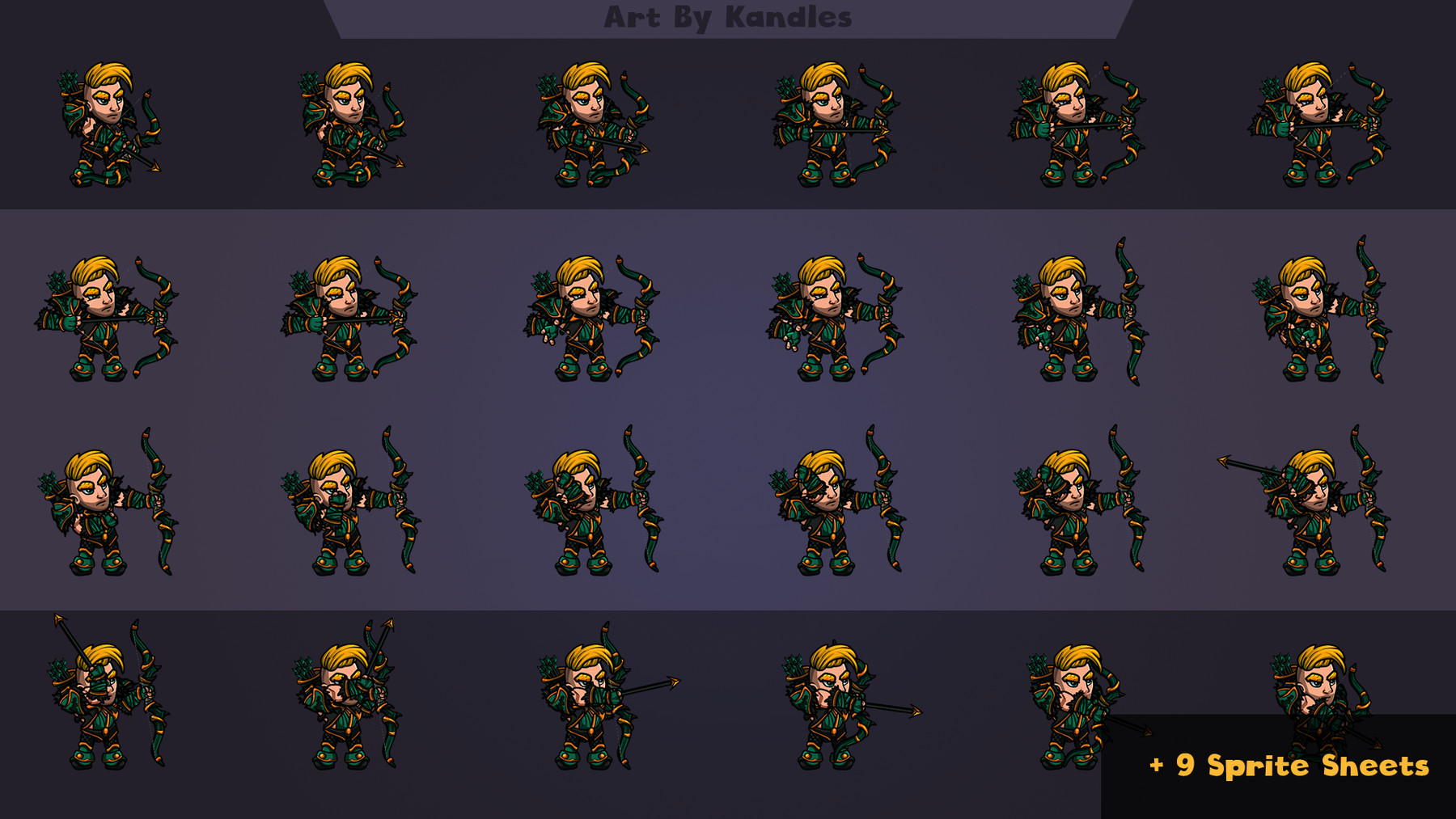 ArtStation - 2D Fantasy Human Hunter | Game Assets