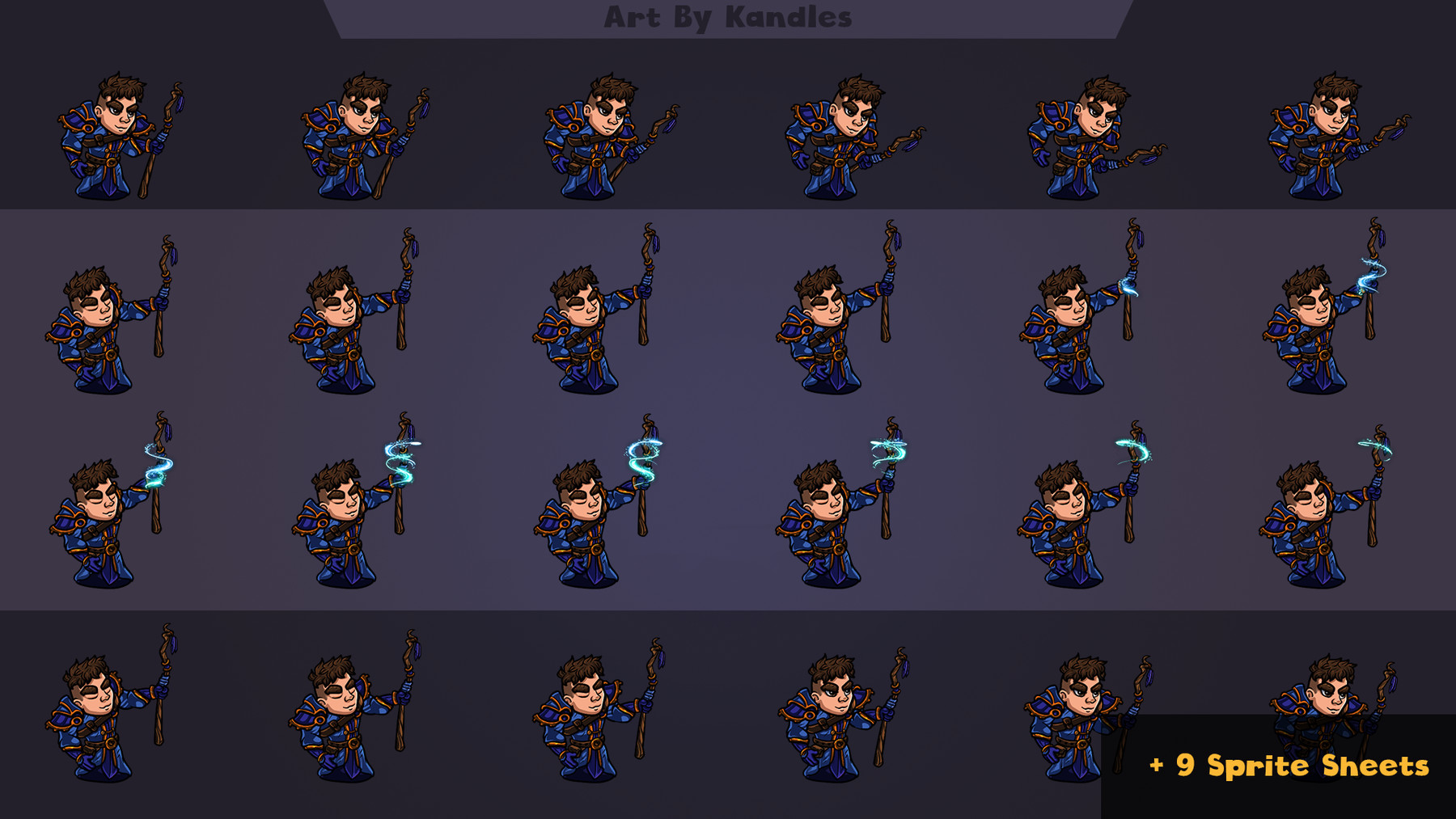 ArtStation - 2D Fantasy Human Mage | Game Assets