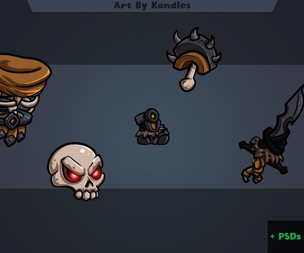 ArtStation - 2D Fantasy Skeleton Warrior | Game Assets