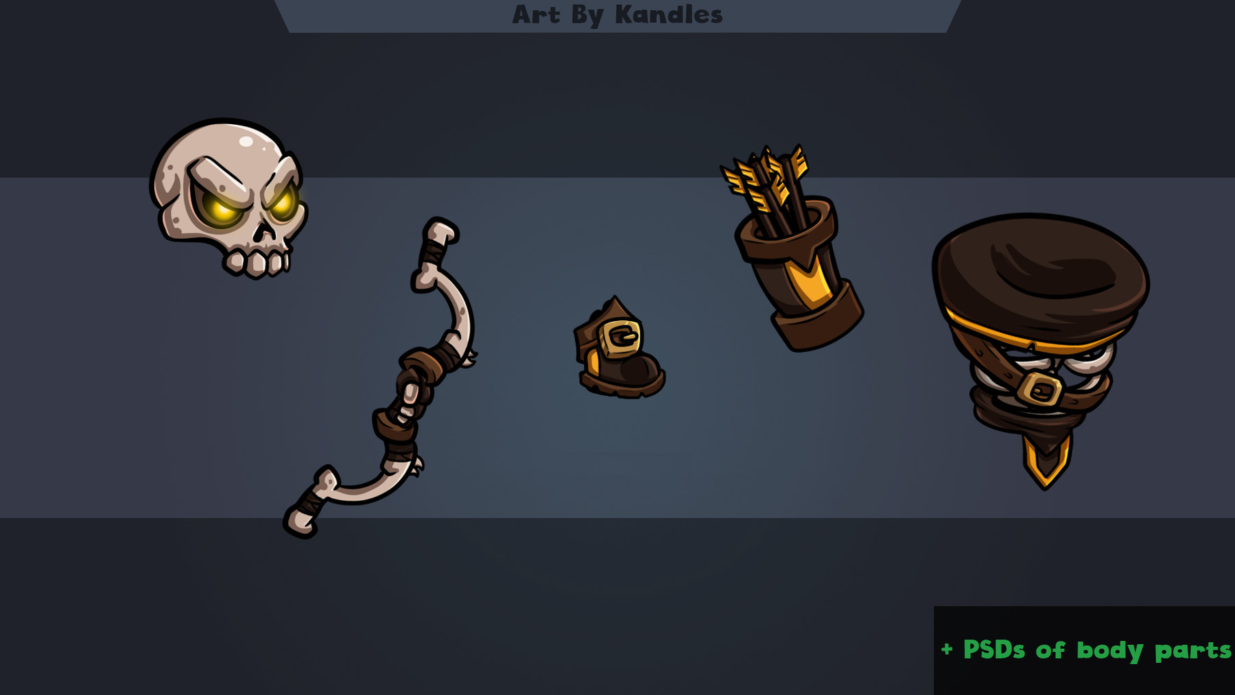 ArtStation - 2D Fantasy Skeleton Archer | Game Assets