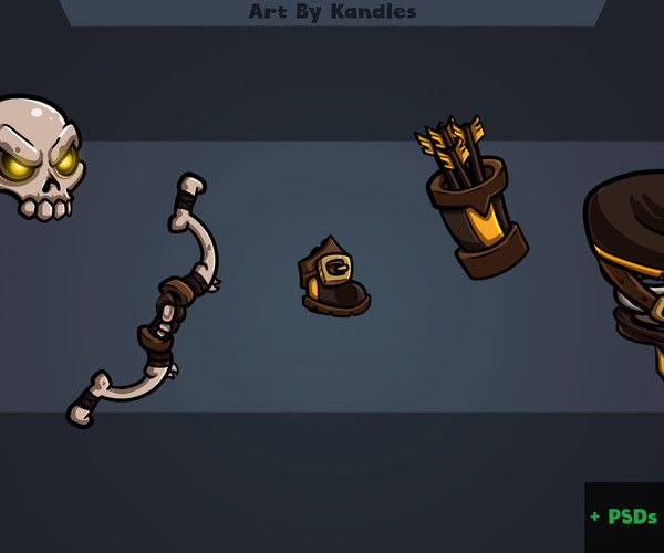 ArtStation - 2D Fantasy Skeleton Archer | Game Assets