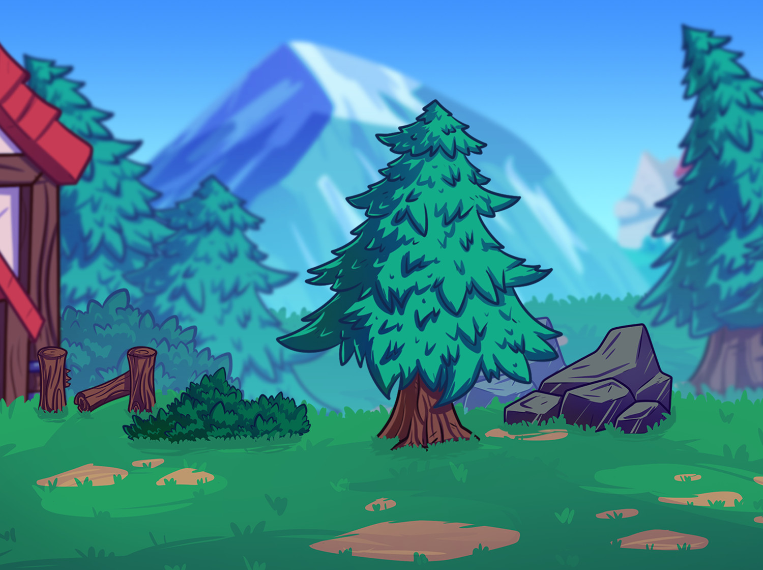 ArtStation - 2D Fantasy Village Background | Game Assets