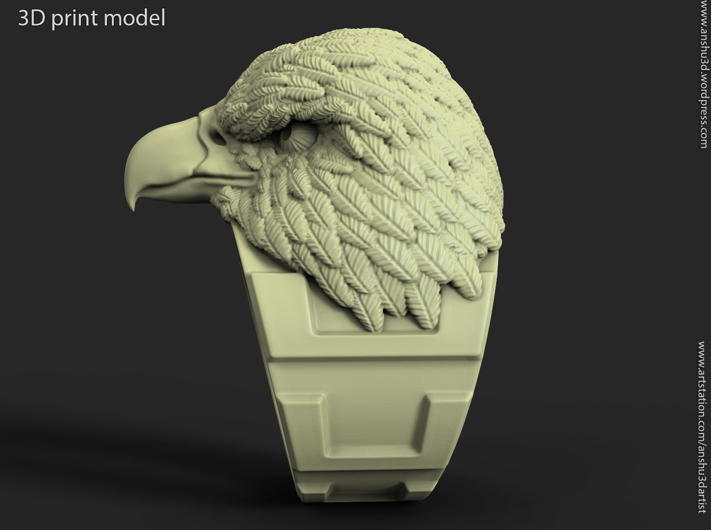 ArtStation - Eagle vol1 ring 3D print model | Resources