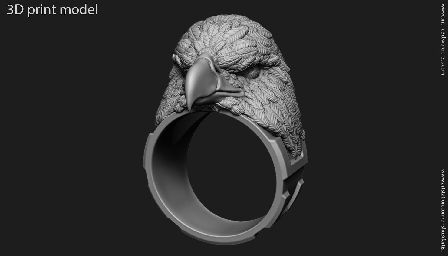 ArtStation - Eagle vol1 ring 3D print model | Resources