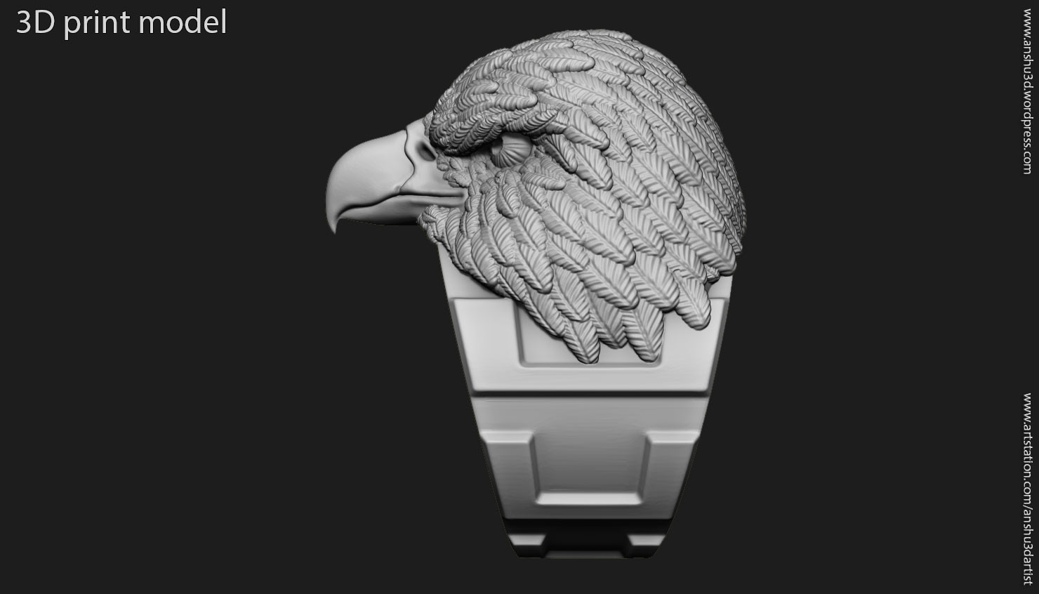 ArtStation - Eagle vol1 ring 3D print model | Resources