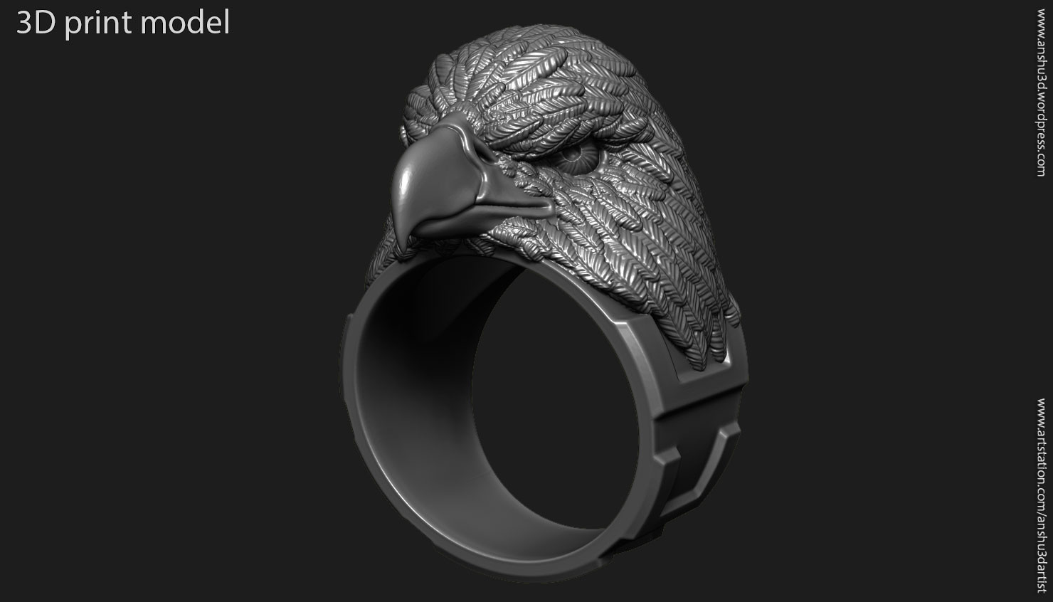 ArtStation - Eagle vol1 ring 3D print model | Resources