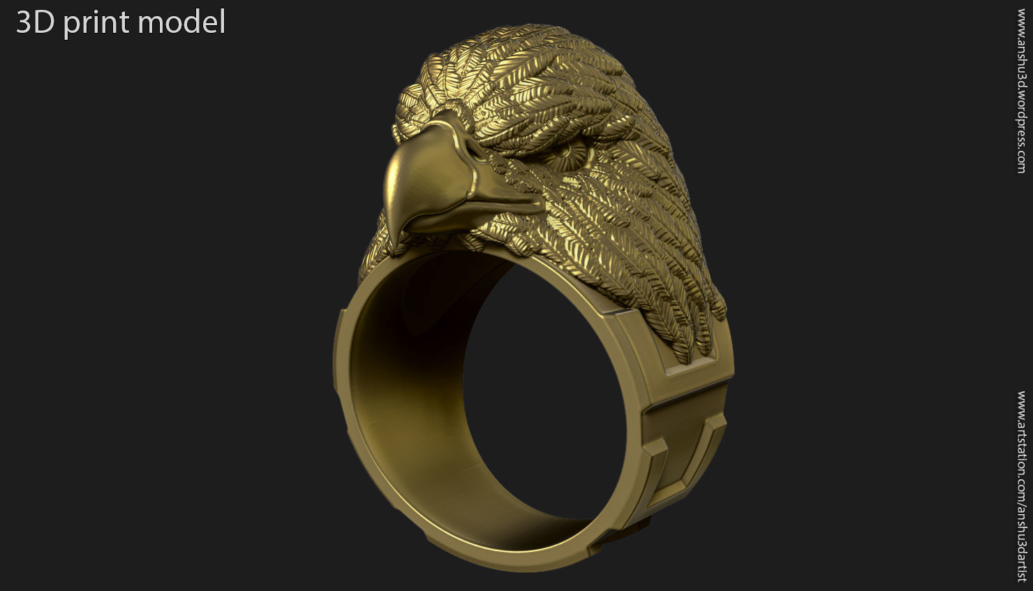 ArtStation - Eagle vol1 ring 3D print model | Resources
