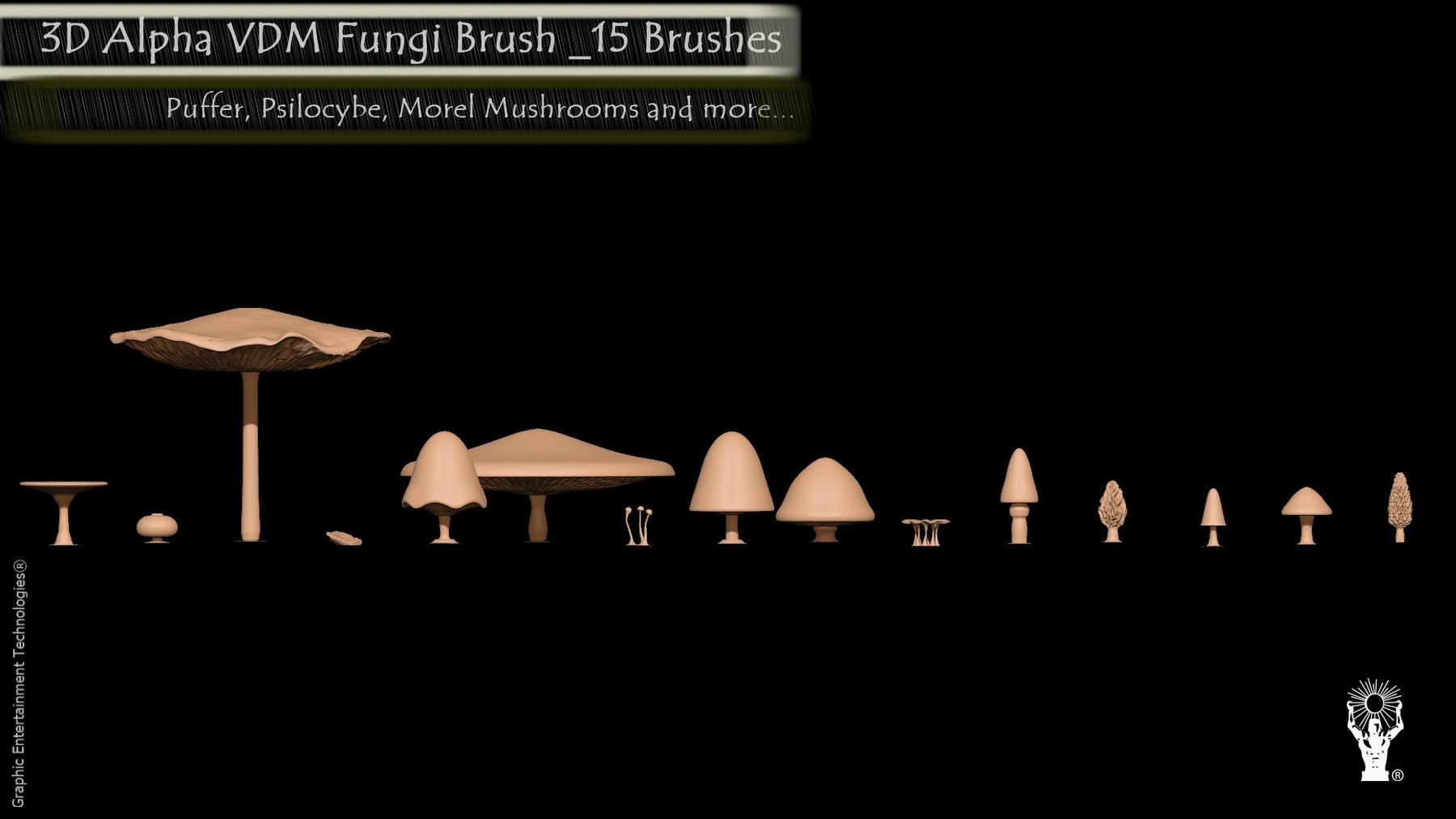 ArtStation - 3D Alpha VDM Fungi Brush _15 brushes for ZBrush | Brushes