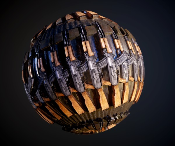 ArtStation - Weapon AK47 Gun Rack Metal Rusty Seamless PBR Texture ...