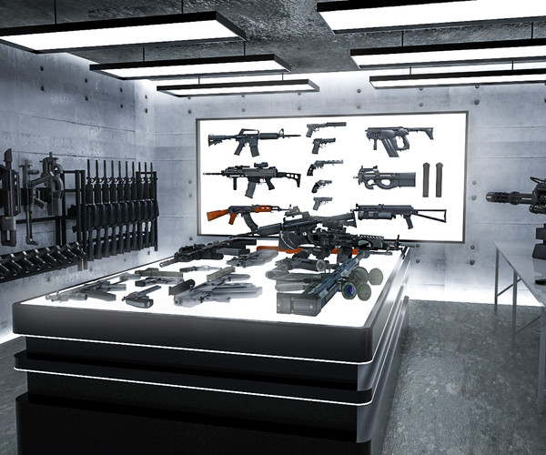ArtStation - Weapons Storage Room 3D Interior | Game Assets