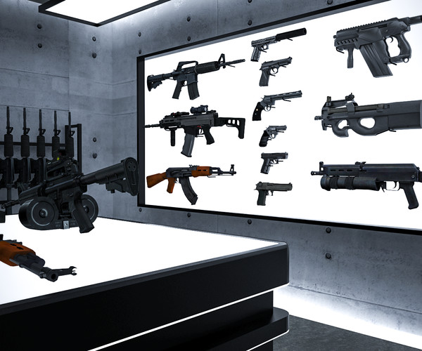 ArtStation - Weapons Storage Room 3D Interior | Game Assets