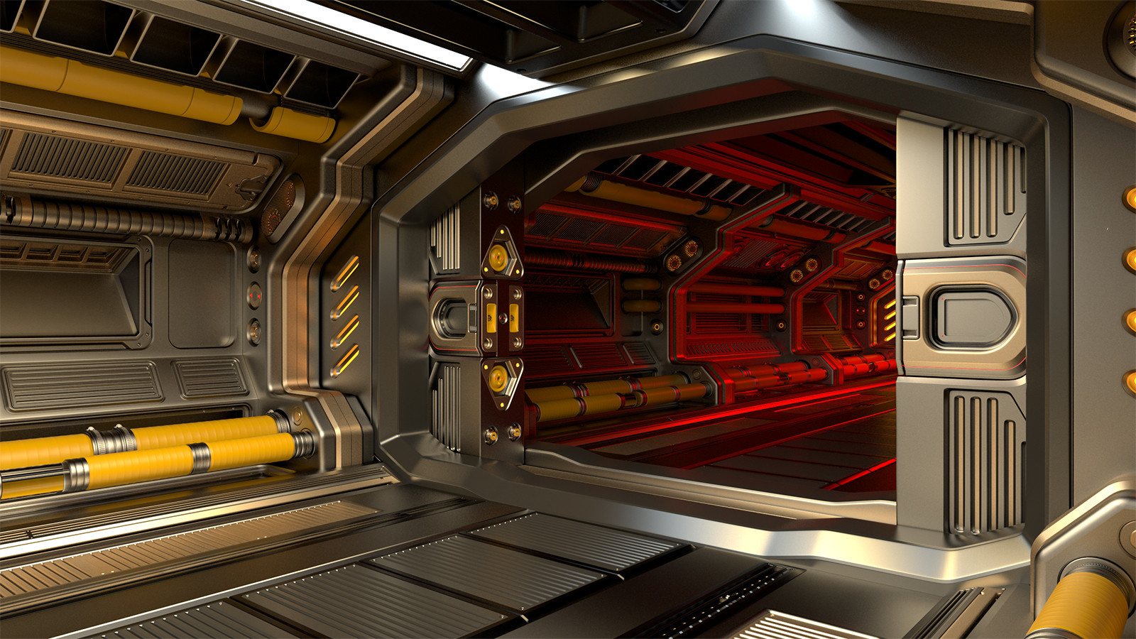 ArtStation - Sci Fi Modular Corridor 3D model | Game Assets