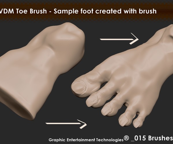 ArtStation - Toe Brush_15 3D alpha VDM brush for ZBrush | Brushes
