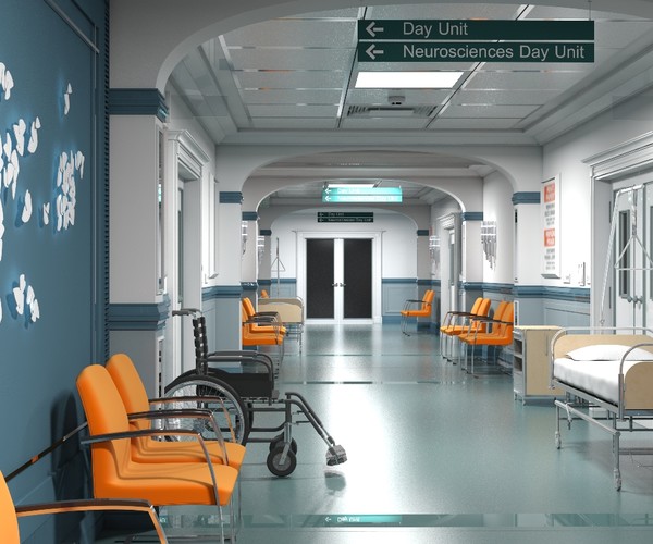 ArtStation - 3D model Hospital Hallway 3 Modular | Game Assets