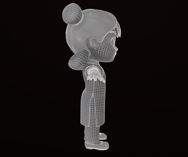 ArtStation - Asset - Cartoons - Character - Girl - Baby - Rig - 3D ...