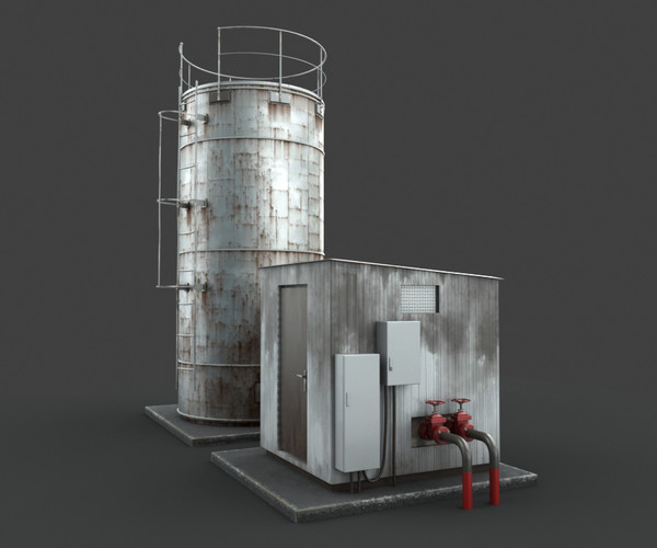 ArtStation - Rusted water tank | Game Assets