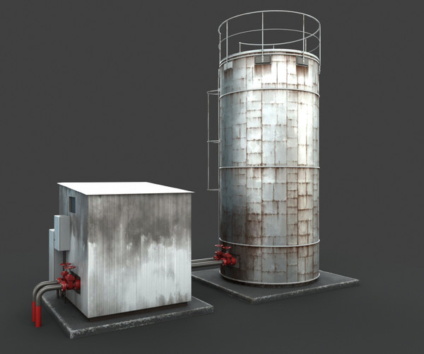 ArtStation - Rusted water tank | Game Assets
