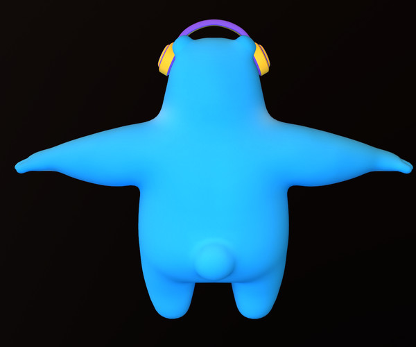 ArtStation - Asset - Cartoons - Character - Bear Blue - Rig - HighPoly ...