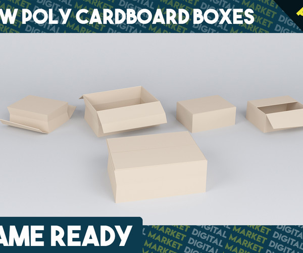 ArtStation - Cardboard Boxes - Low Poly | Game Assets