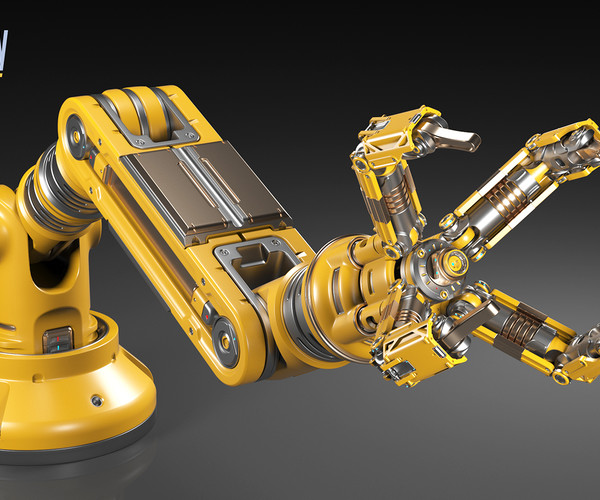 ArtStation - Robotic Arm Rigged and Animated (3ds Max, FBX, OBJ ...