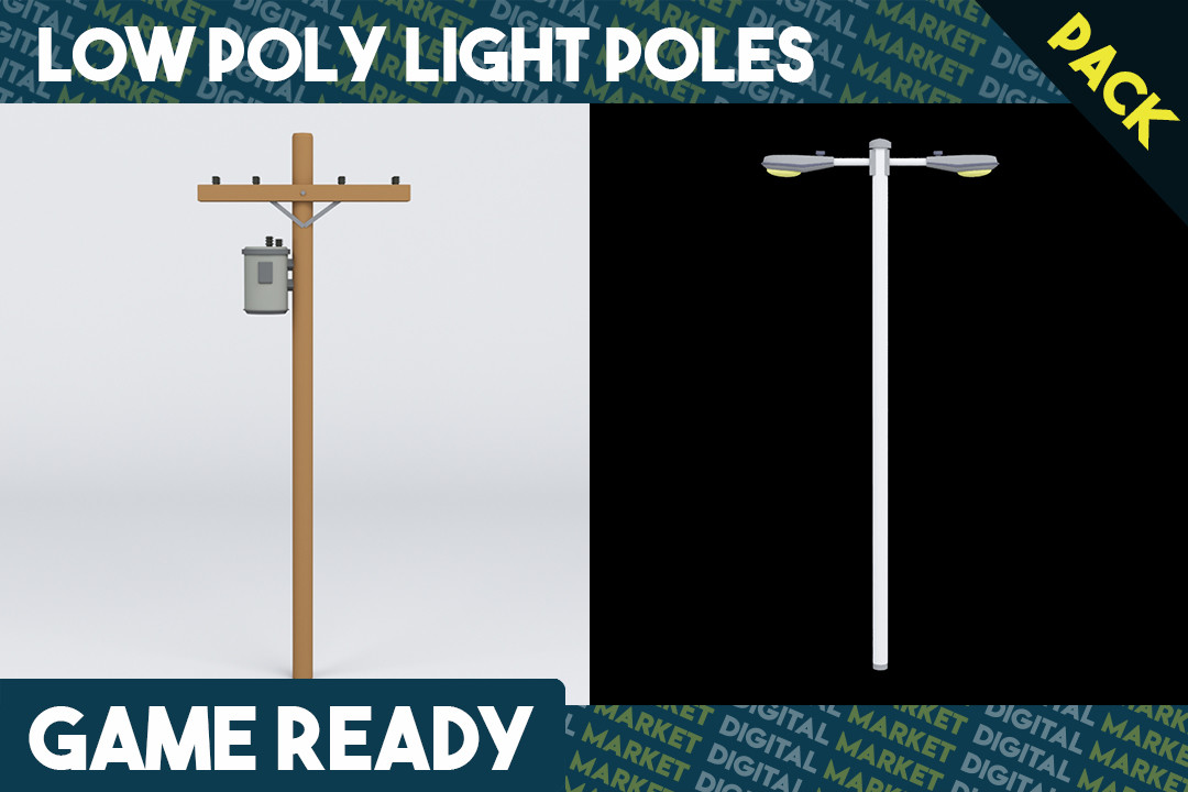 ArtStation - Light Pole Pack - Low Poly | Game Assets