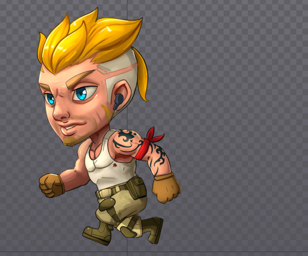 ArtStation - 2D Chibi Mercenary Game character (Spine) | Game Assets