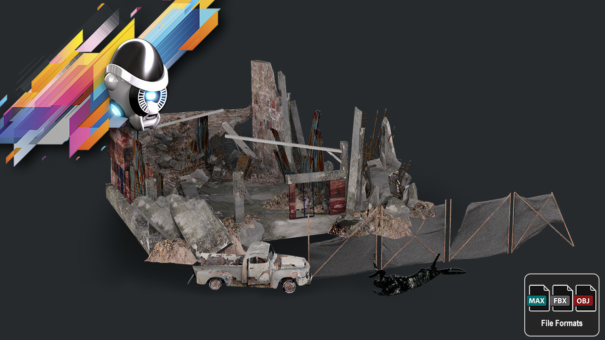 ArtStation - Car & Building Wreck | Resources