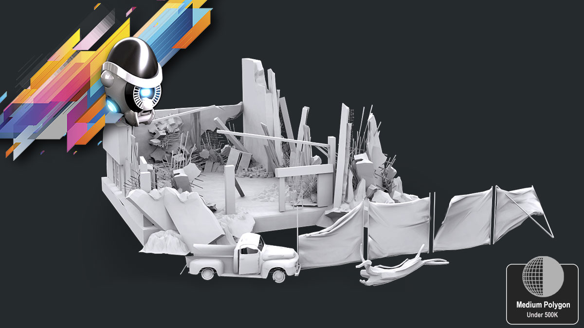 ArtStation - Car & Building Wreck | Resources