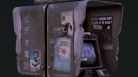 ArtStation - Cyberpunk Phone Booth | Game Assets