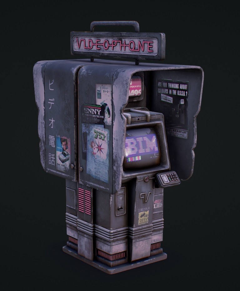 ArtStation - Cyberpunk Phone Booth | Game Assets
