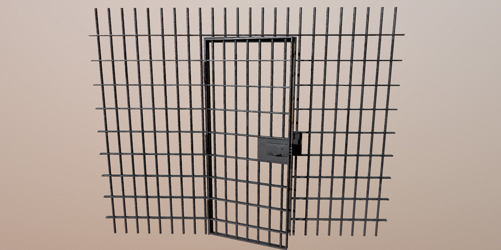 ArtStation - Prison bars with door | Game Assets