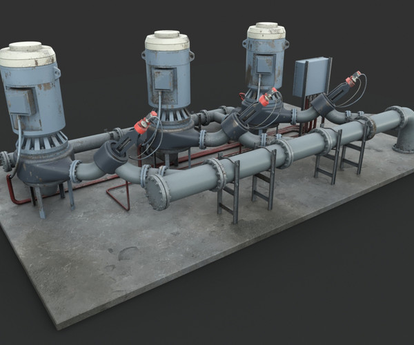 ArtStation - Machinery device. Pump station | Game Assets